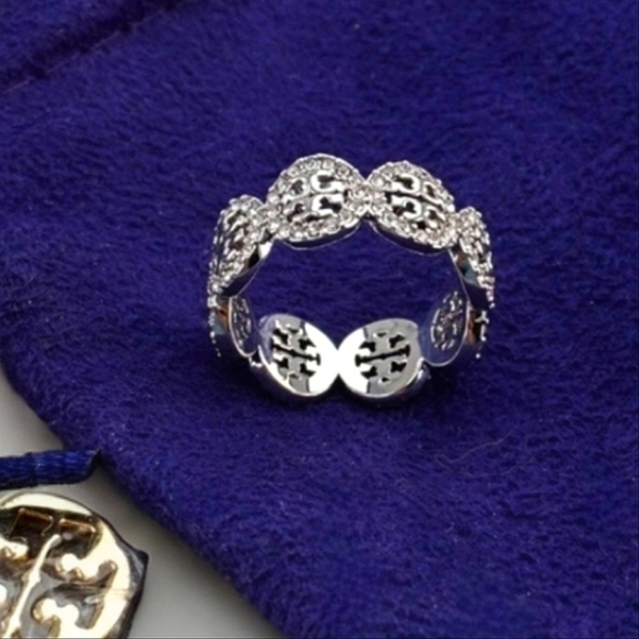 Tory Burch | Jewelry | Tory Burch Silver Miller Pav Ring | Poshmark